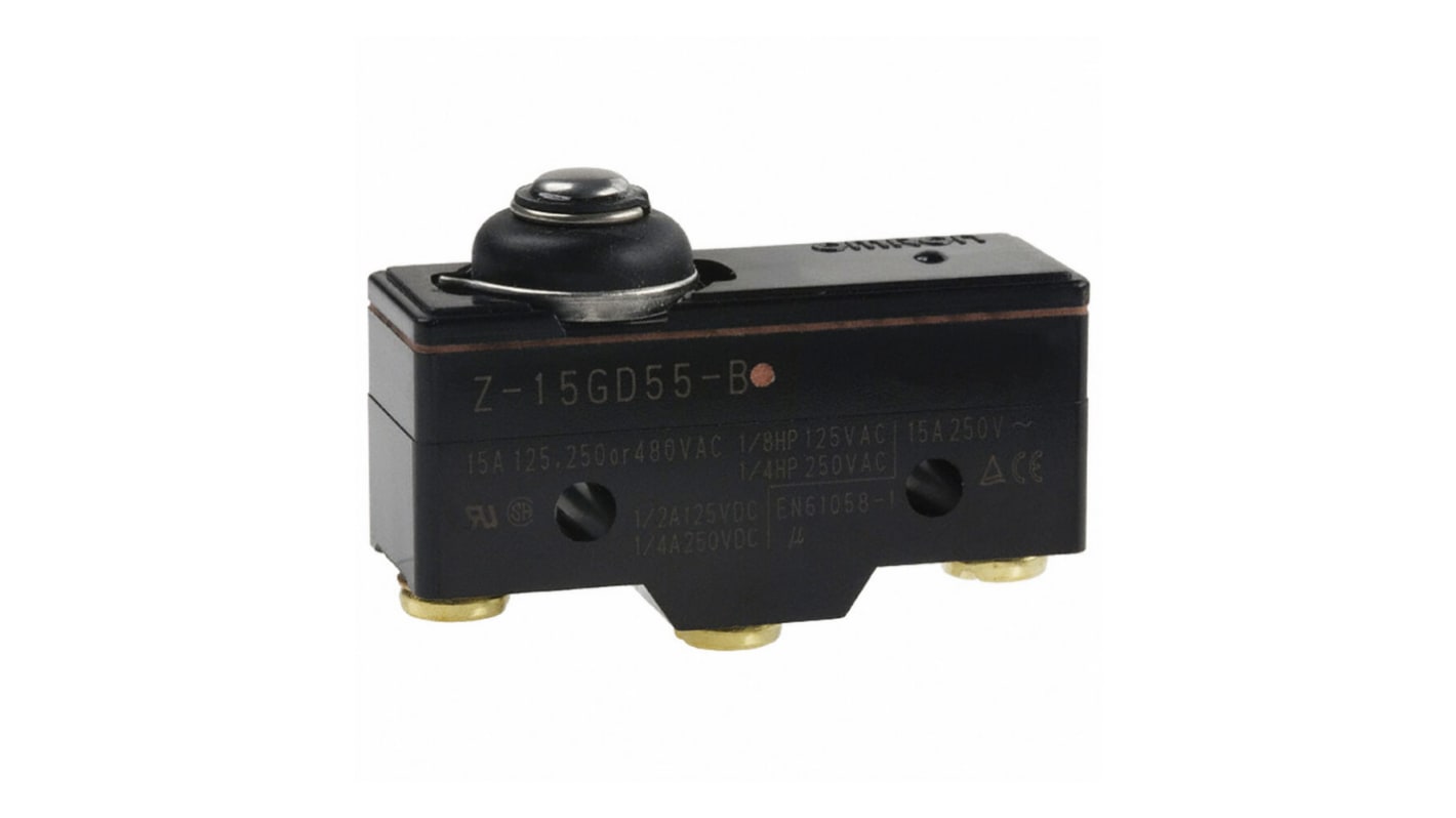 Z-15GD55-B | Omron Z Series Spring Plunger Limit Switch, NO/NC, IP62, SPDT, Plastic Housing ...