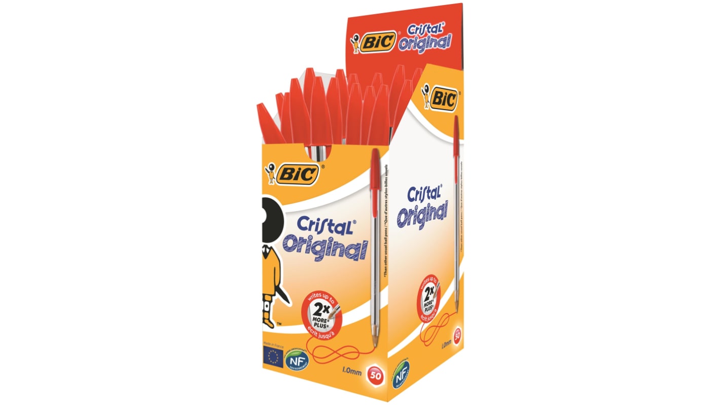 8373612 | BIC Red Ball Point Pen, 0.3 mm Tip Size | RS