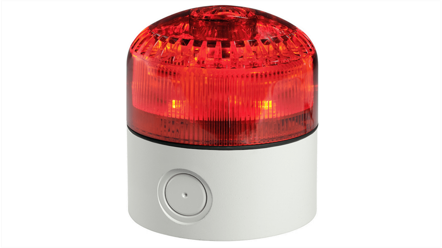 RS PRO Red LED Beacon, 12 → 24 V ac/dc, IP65, Base Mount, 100dB at 1 ...