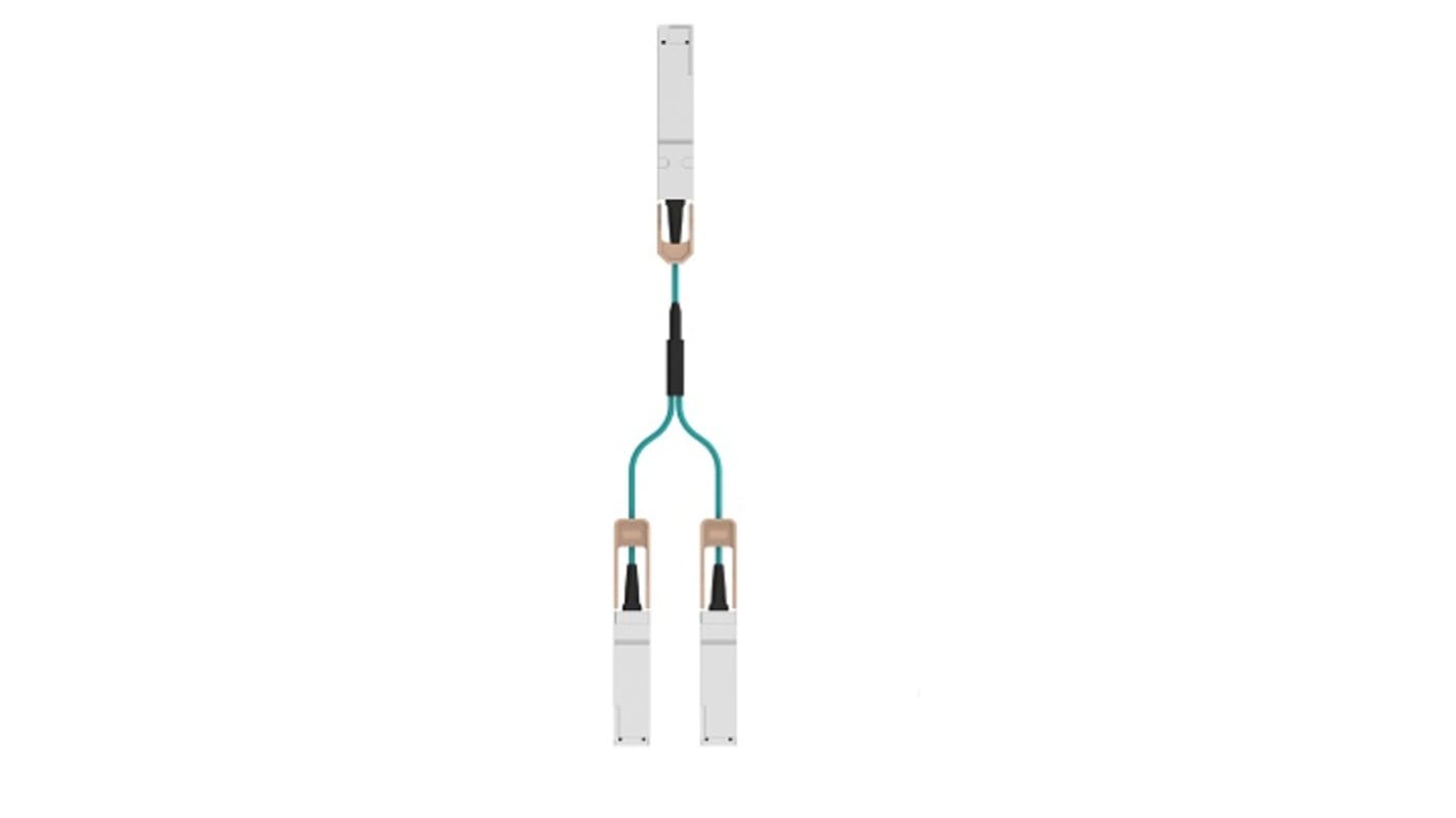 TE Connectivity QSFP-DD Multimode Round Fiber Cable Plug 2-Port 76 Pin ...