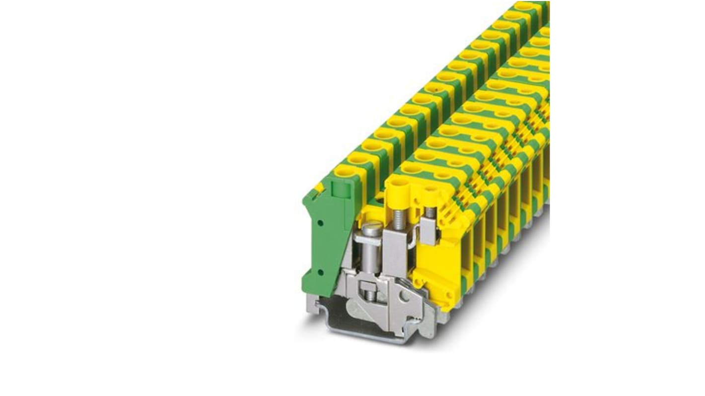 3001420 | Phoenix Contact Green, Yellow Earth Modular Terminal Block, 2 ...
