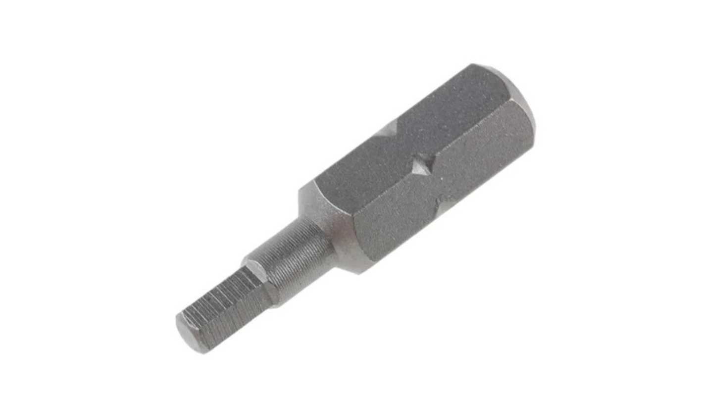 Hexagon Screwdriver Bit, 3mm Tip, 1/4in Drive, 25mm Overall | RS