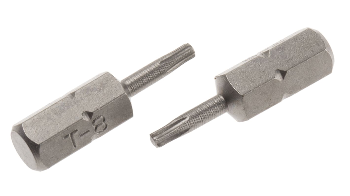 RS PRO Torx Driver Bit, T8 mm Tip, 1/4in Drive, 25mm Overall | RS