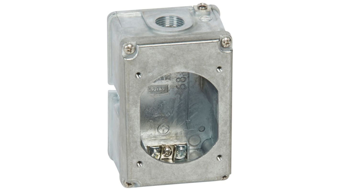 0 520 39 | Legrand Metal Back Box, IP44, 1 Gangs, 106 x 74 x 58mm | RS