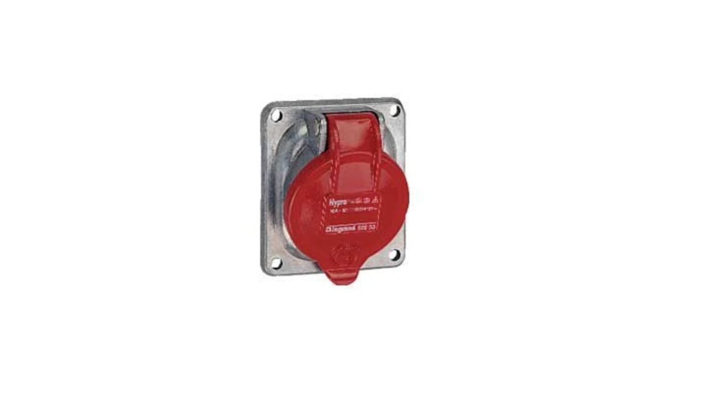 0 529 33 | Legrand Red Power Socket, 4 Poles, 32A, Outdoor Use | RS