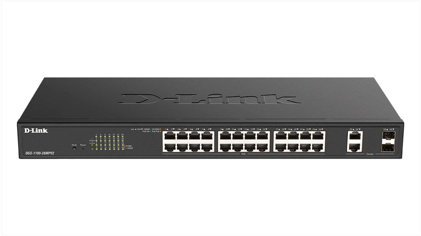 DGS-1100-26MPV2/B | D-Link DGS-1100-26MPV2, Managed, Smart 26 Port ...