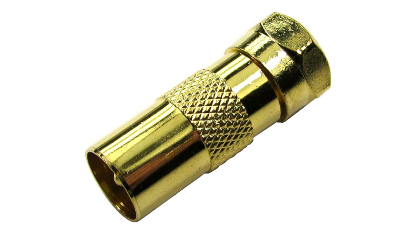 RS PRO Straight Coaxial Adapter Type F Plug to TV RF Aerial Plug | RS