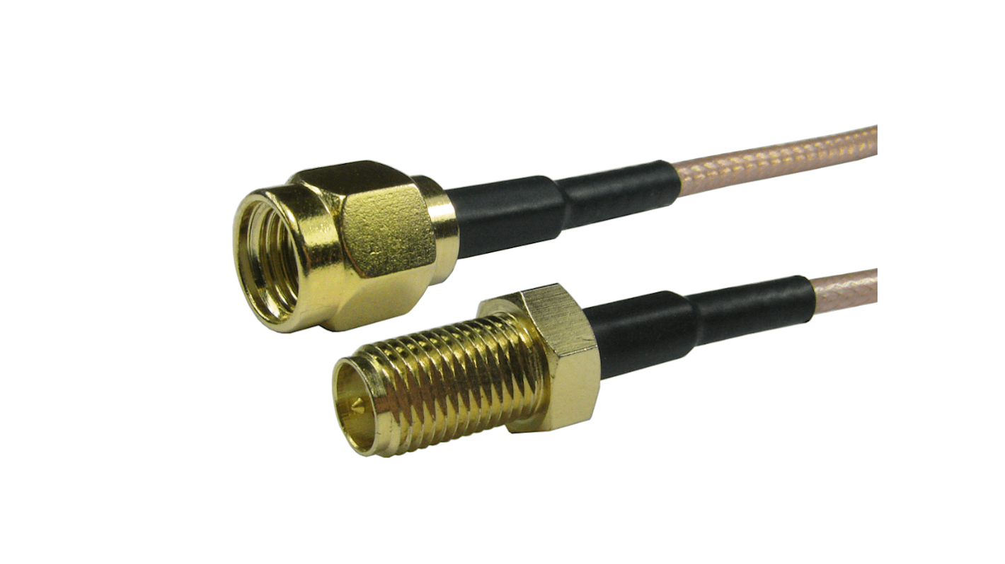 RS PRO Male RP-SMA to Female RP-SMA Coaxial Cable, 10m, Reverse SMA ...
