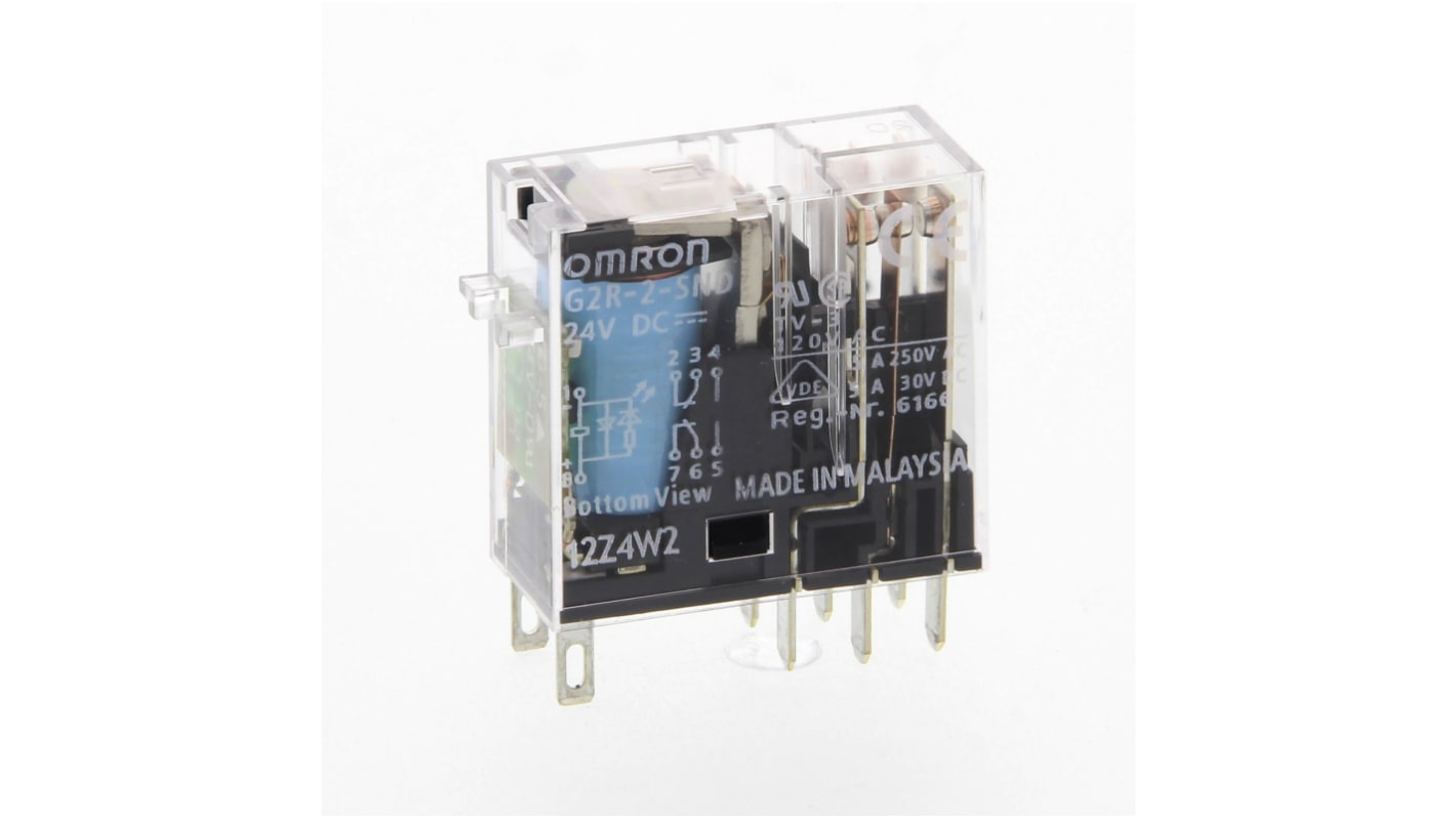 G2R-2-SND DC24(S) | Omron パワーリレー 24V dc, 2c接点 プラグイン タイプ | RS