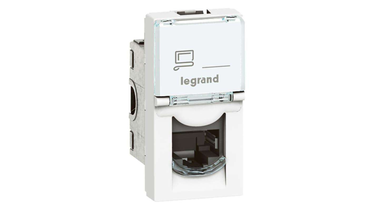 0 765 73 | Legrand Mosaic Series RJ45 Socket, Flush Mount, Cat6a | RS