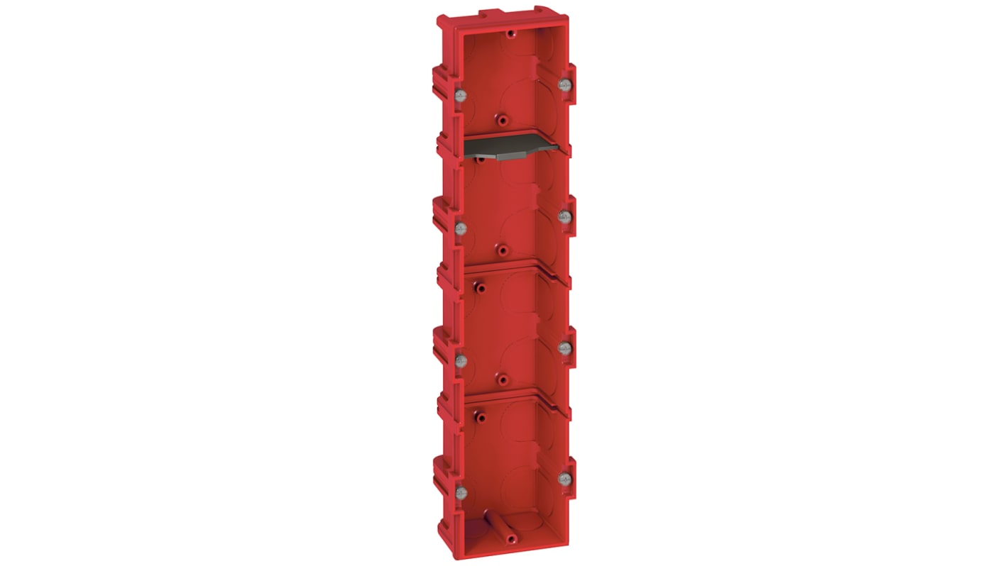 0 801 44 | Legrand Red Plastic Back Box, IP20, 287 x 71 x 43mm | RS
