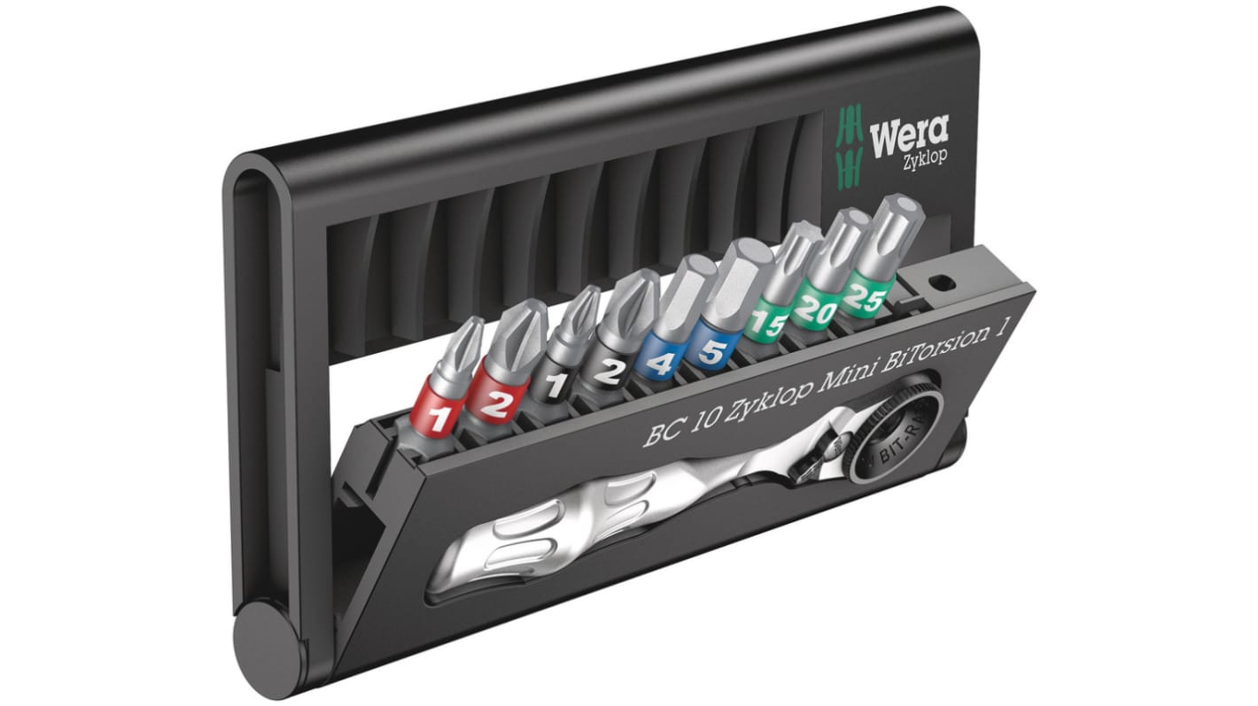 05057418001 | Wera 10 Pieces, Hexagon, Phillips, Pozidriv, Slotted, Torx | RS