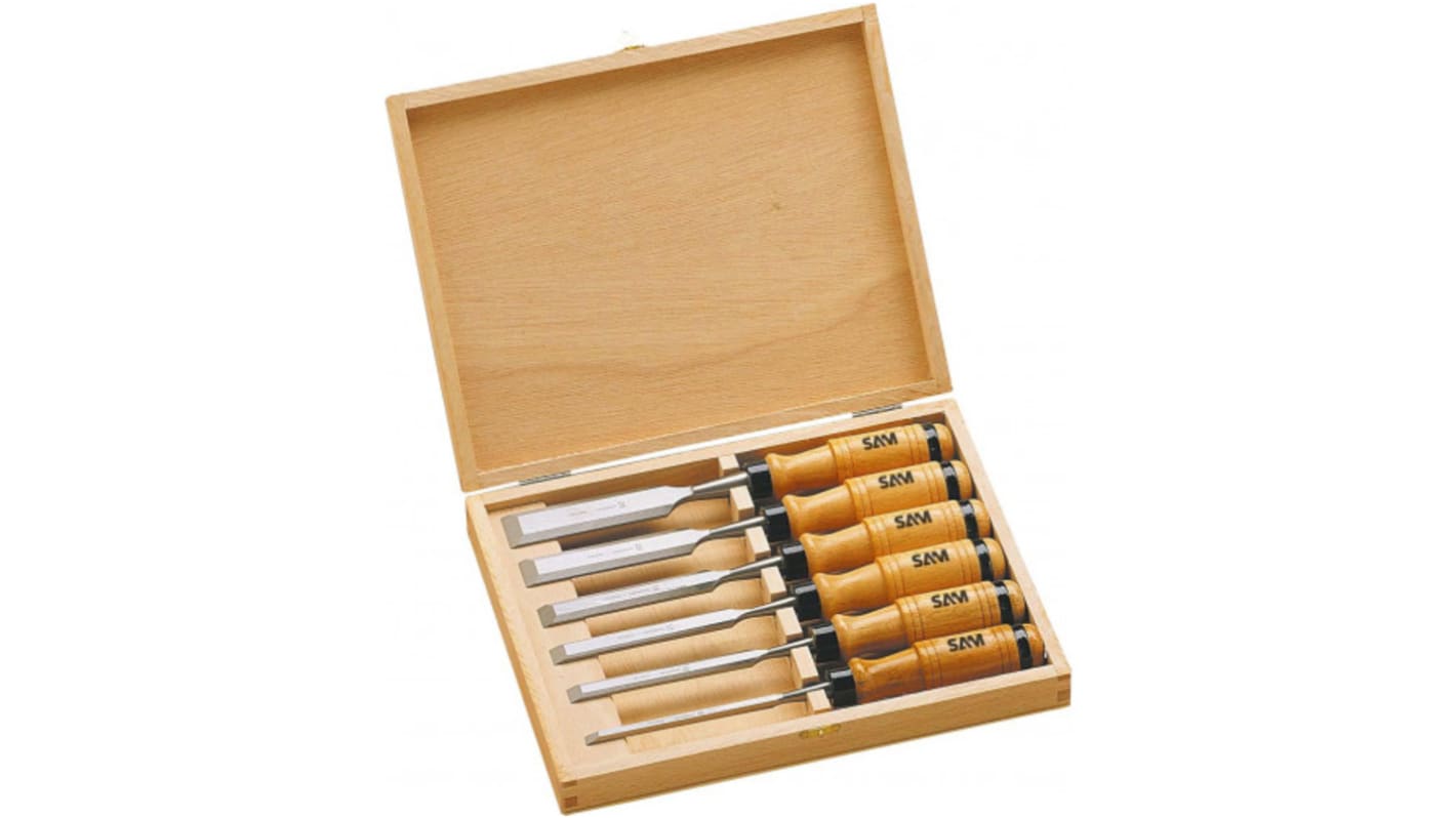 B-607-C6 | SAM 6 Piece Steel Wood Chisel, 23.2 Blade Width | RS