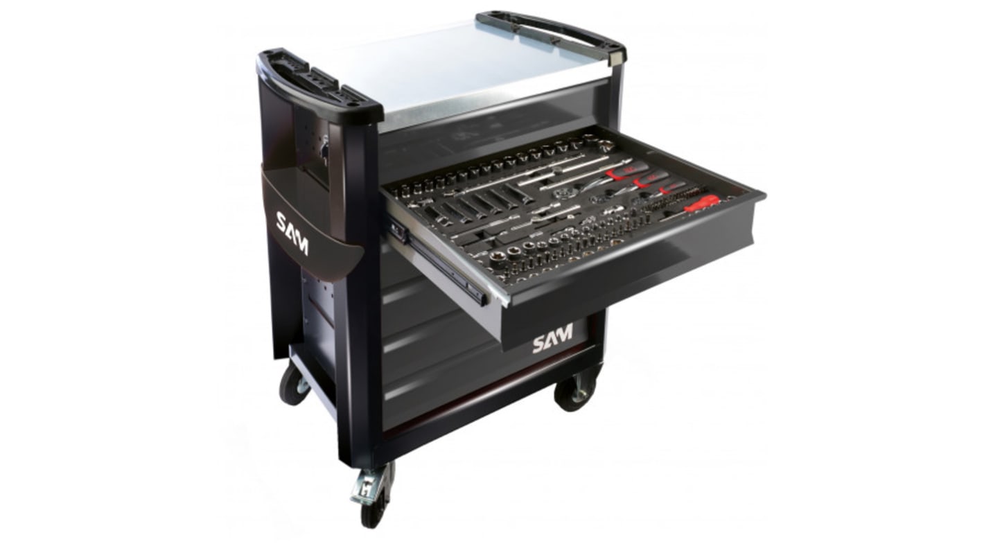 SERVI-630N | SAM 6 drawer Galvanised Steel Wheeled Tool Trolley, 1m x ...