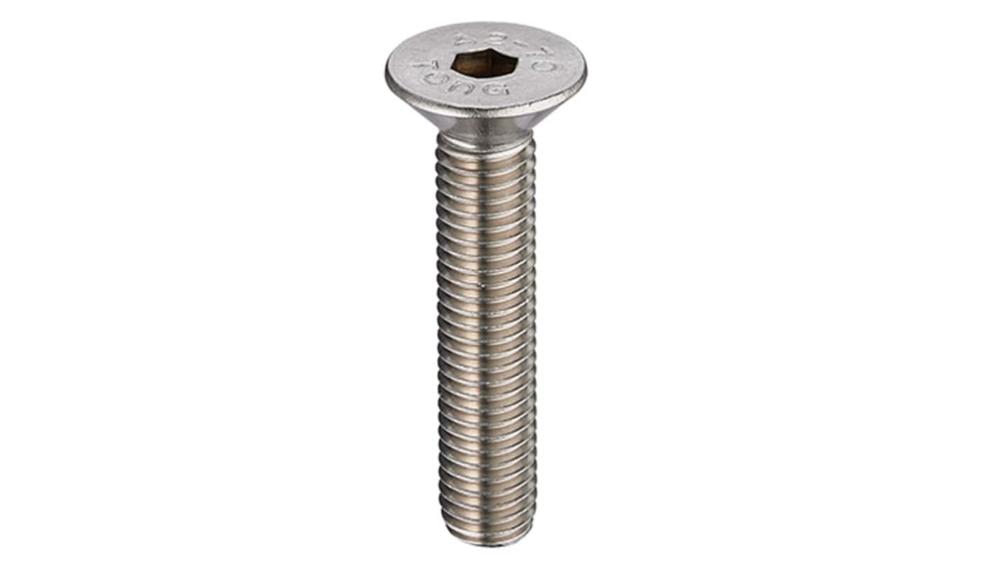 RS PRO Plain Stainless Steel Hex Socket Countersunk Screw, DIN 7991, M5 x 10mm | RS