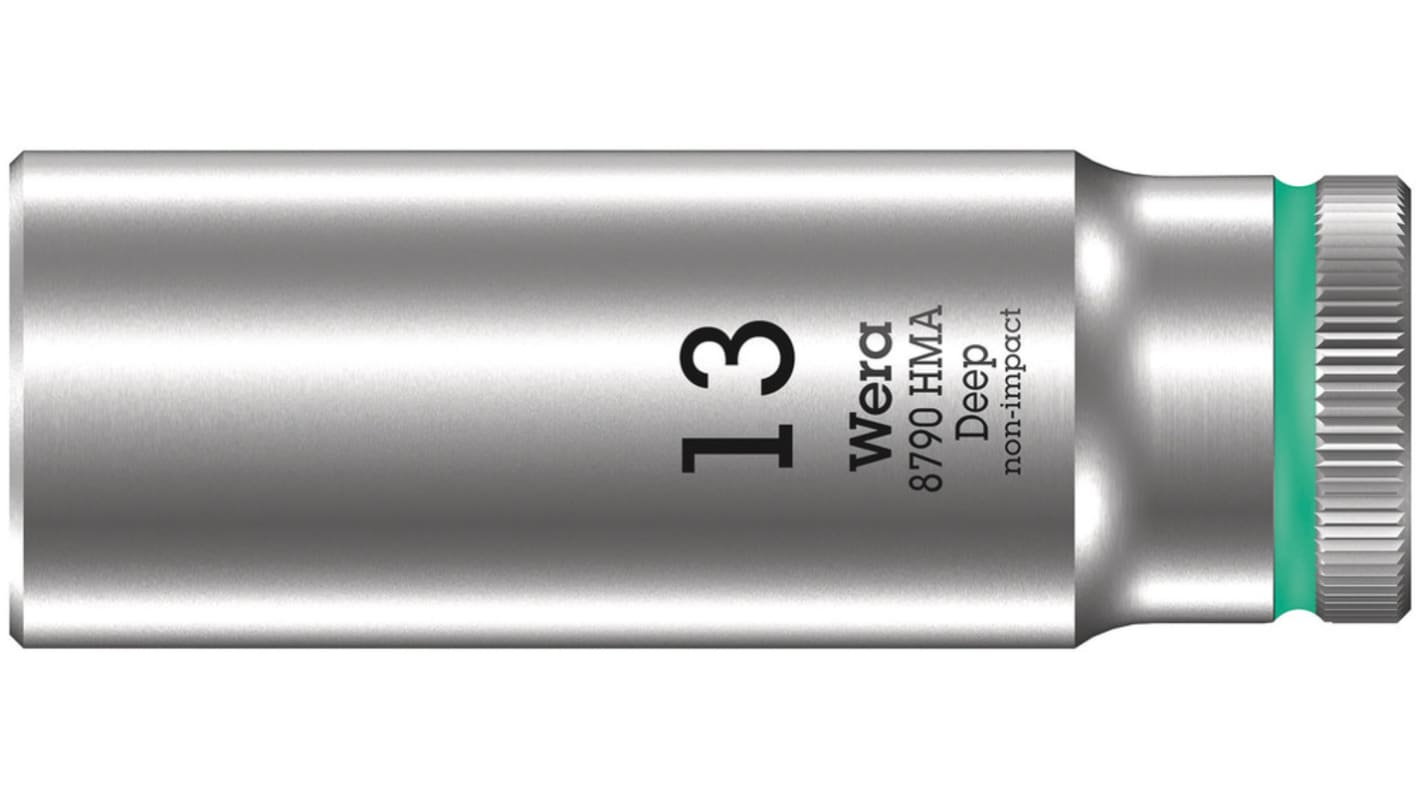 05004504001 | Wera 1/4 in Drive 50mm Deep Socket, 6 point, 117 mm ...