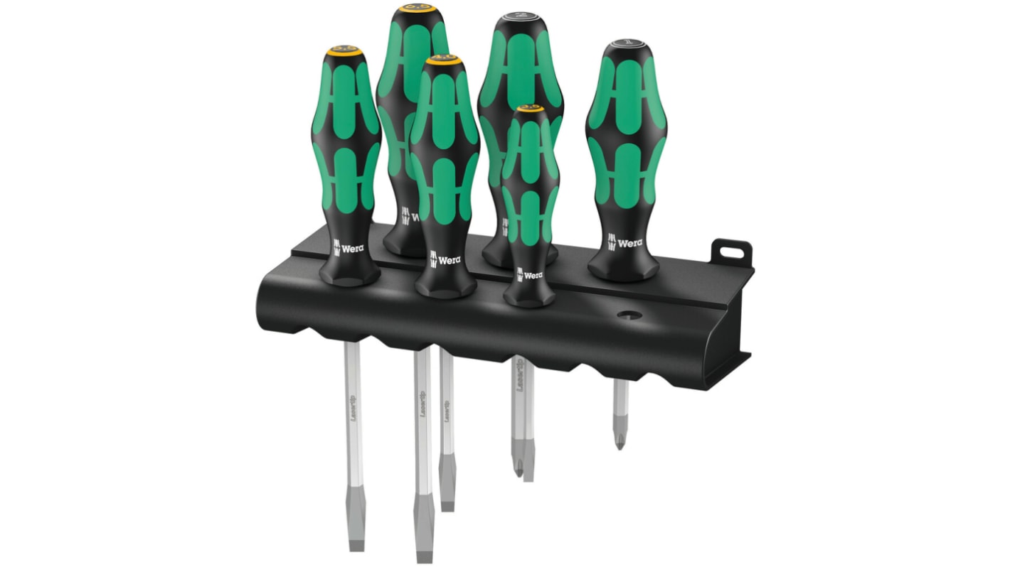 05007681001 | Wera Pozidriv; Slotted Screwdriver Set, 6-Piece | RS