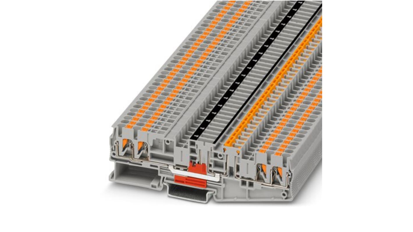 1251103 | Phoenix Contact Grey Knife Disconnect Terminal Block, 3-Level, Push In Termination | RS