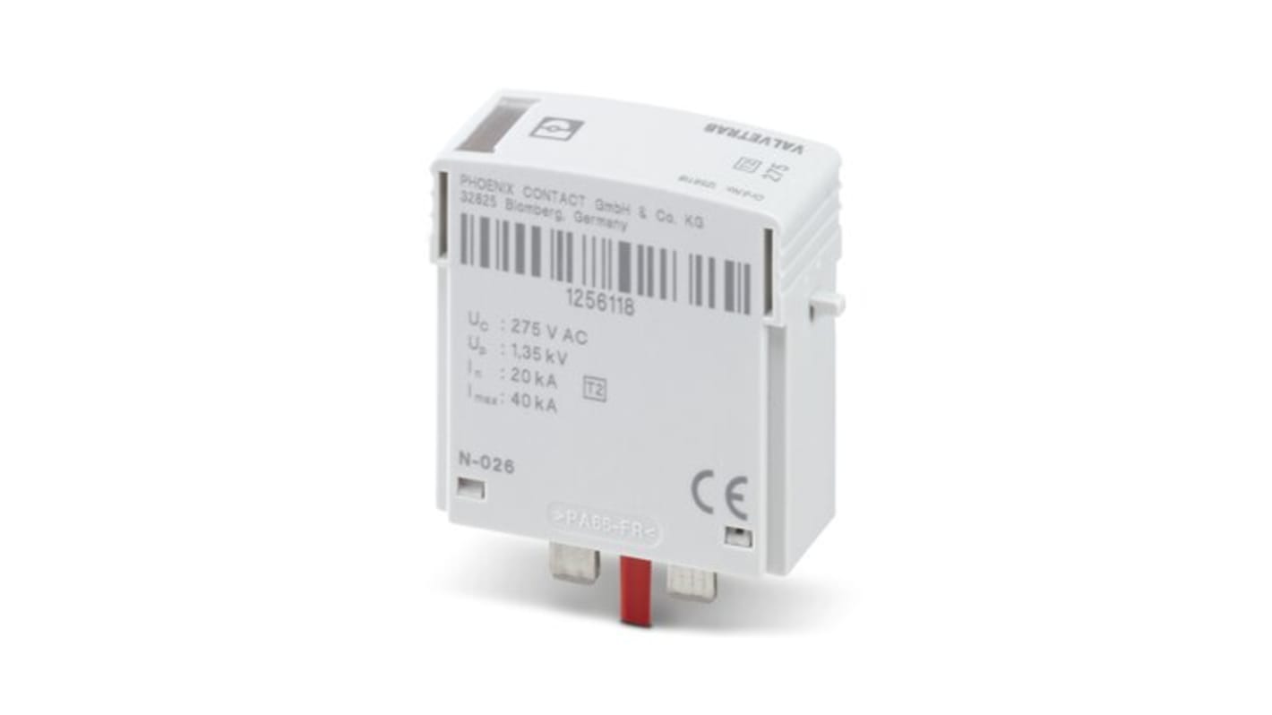 1256118 | Phoenix Contact Surge Protection Plug 275 V ac Maximum ...