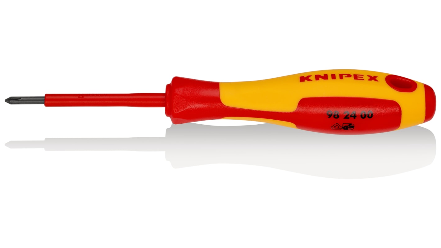 98 24 00 | Knipex Phillips Insulated Screwdriver, PH0 Tip, 60 mm Blade ...