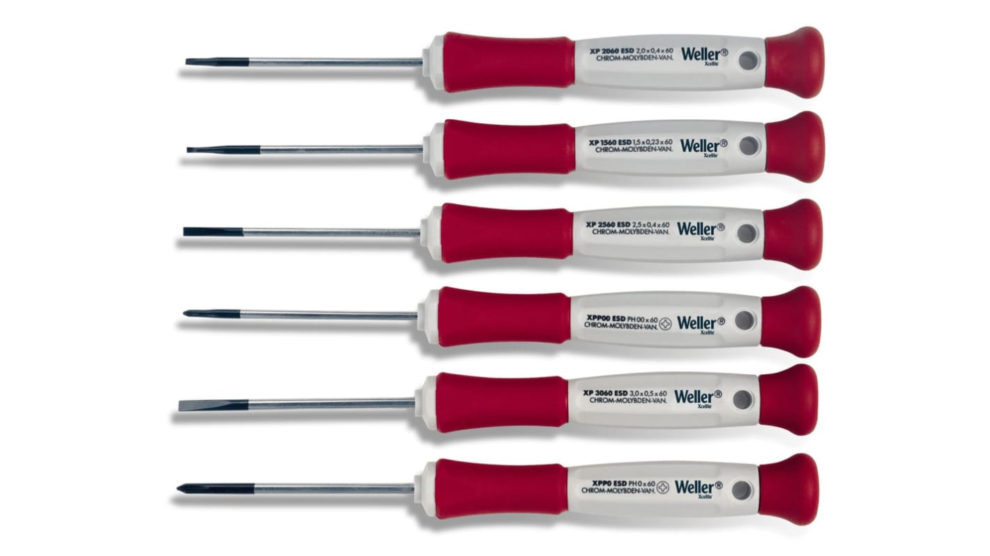 XP600 | Weller Phillips; Slotted Precision Screwdriver Set, 6-Piece ...
