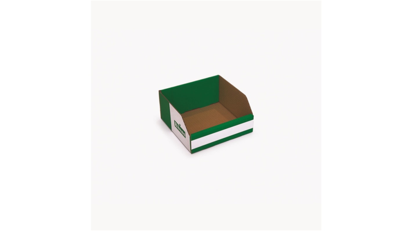 A2020 | Kbins Cardboard Recycle Bin, 100mm x 200mm, Green, White | RS