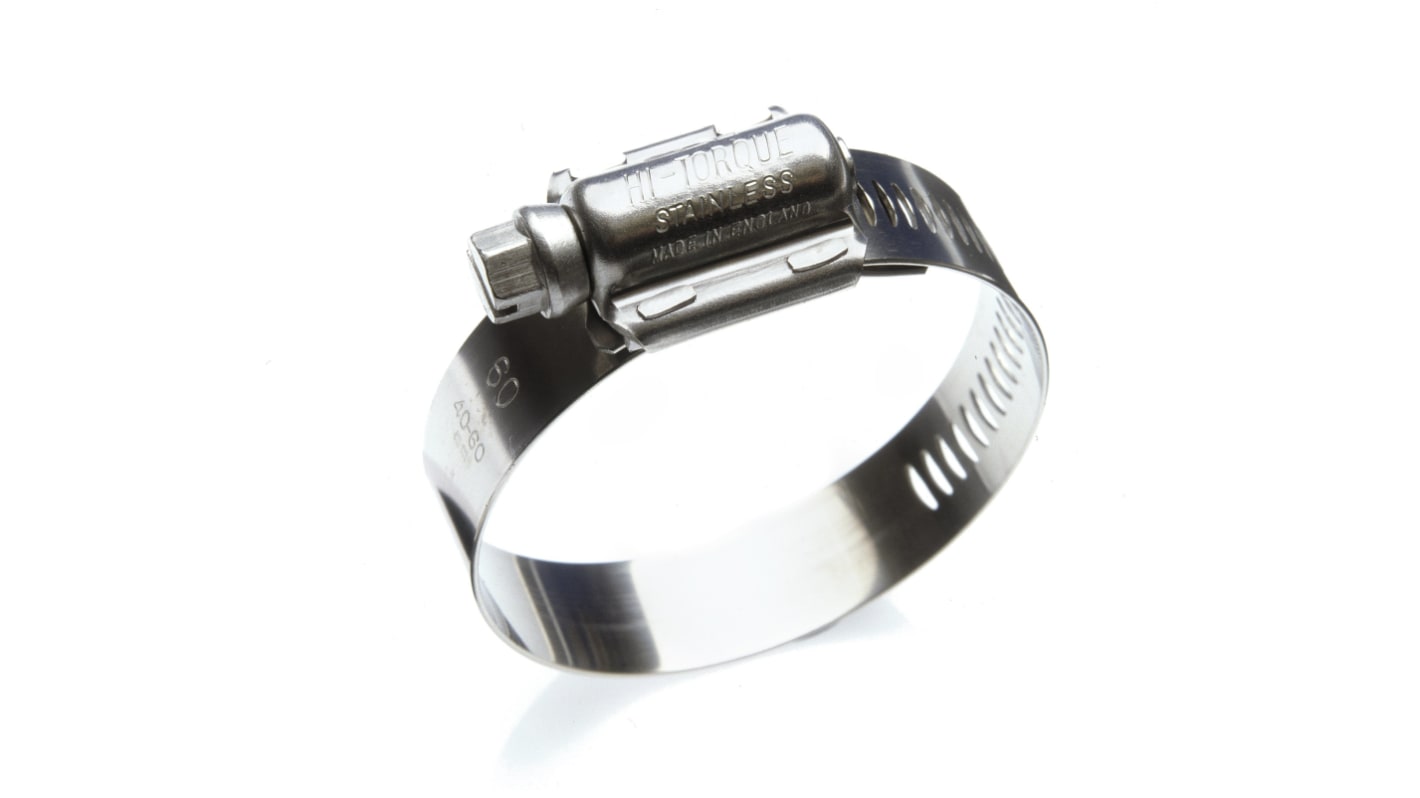 HTJ70P | HI-TORQUE 316 Stainless Steel Slotted Hex Hose Clip, 16mm Band ...