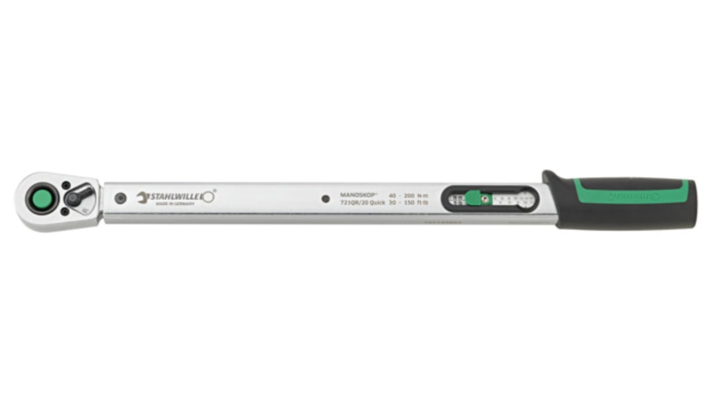 50204120 | STAHLWILLE 721QR/20 Quick Click Torque Wrench, 40 → 200Nm, 1 ...