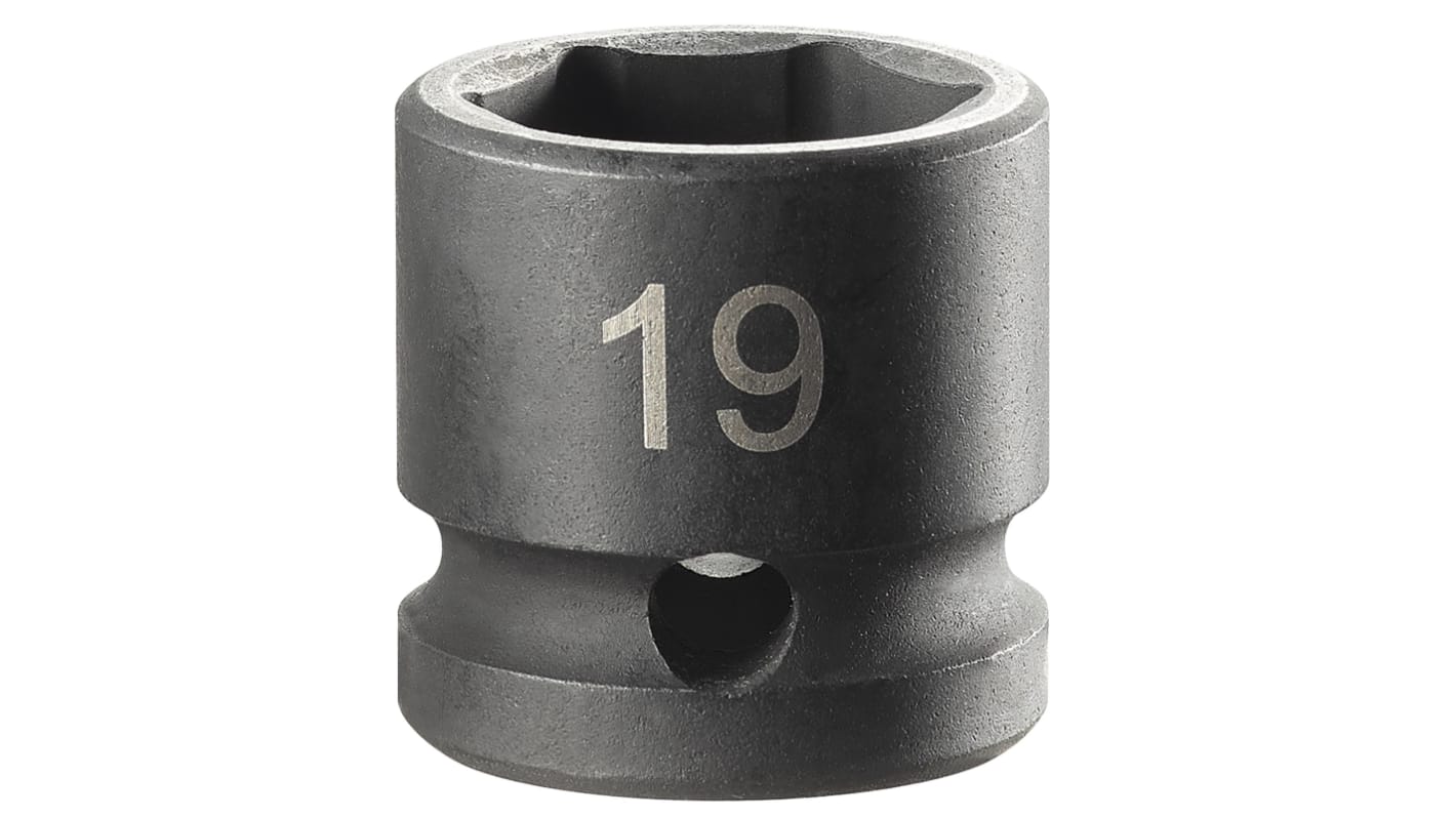 NSS.19A | Facom 19mm, 1/2 in Drive Impact Socket, 24 mm length | RS