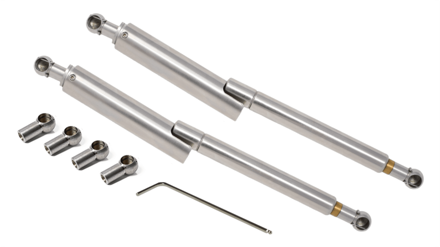 RS PRO Steel Gas Strut, with Ball & Socket Joint, 400mm Extended Length ...