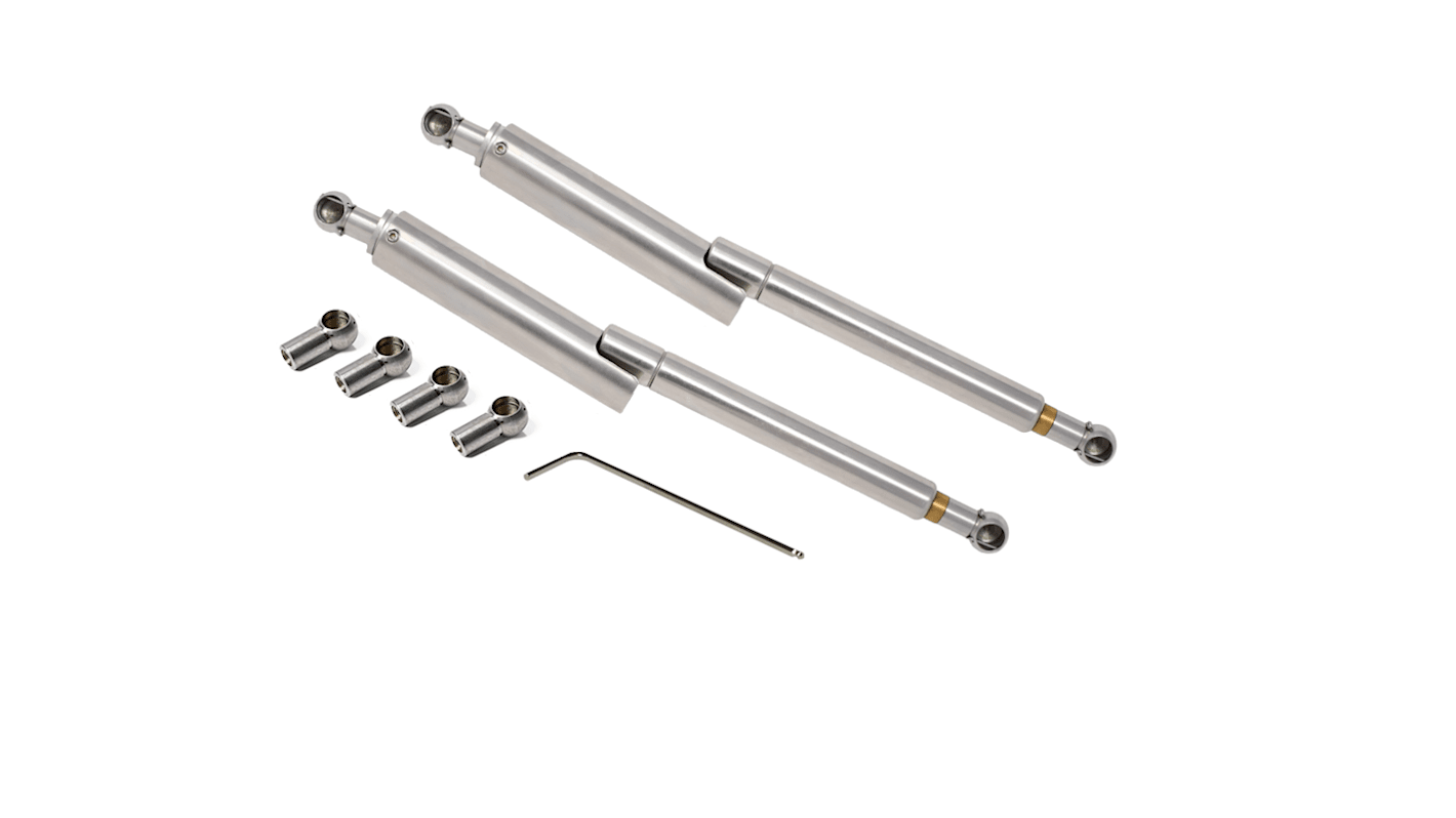 RS PRO Steel Gas Strut, with Ball & Socket Joint, 500mm Extended Length ...