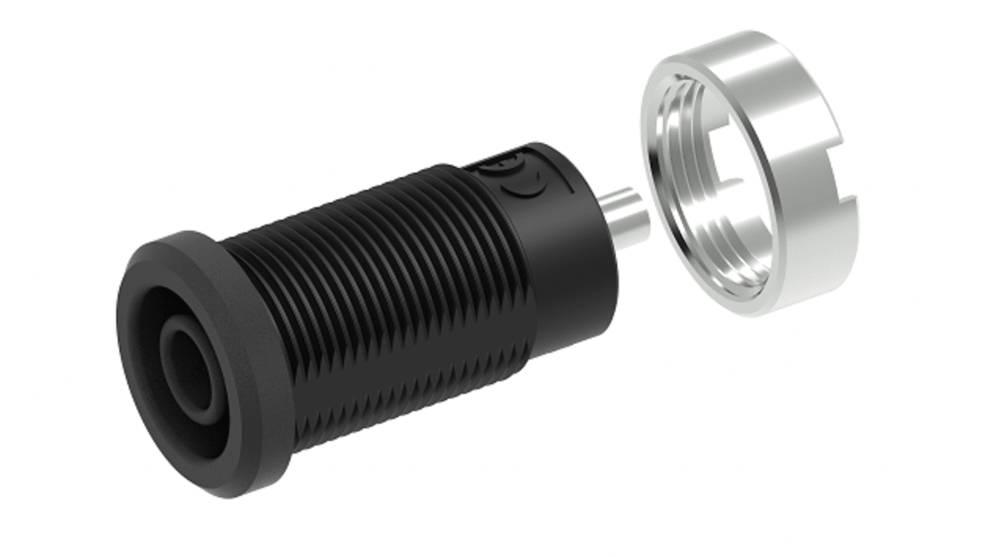 3270-I-N | Electro PJP Black Female Banana Socket, 4 mm Connector, Tab ...