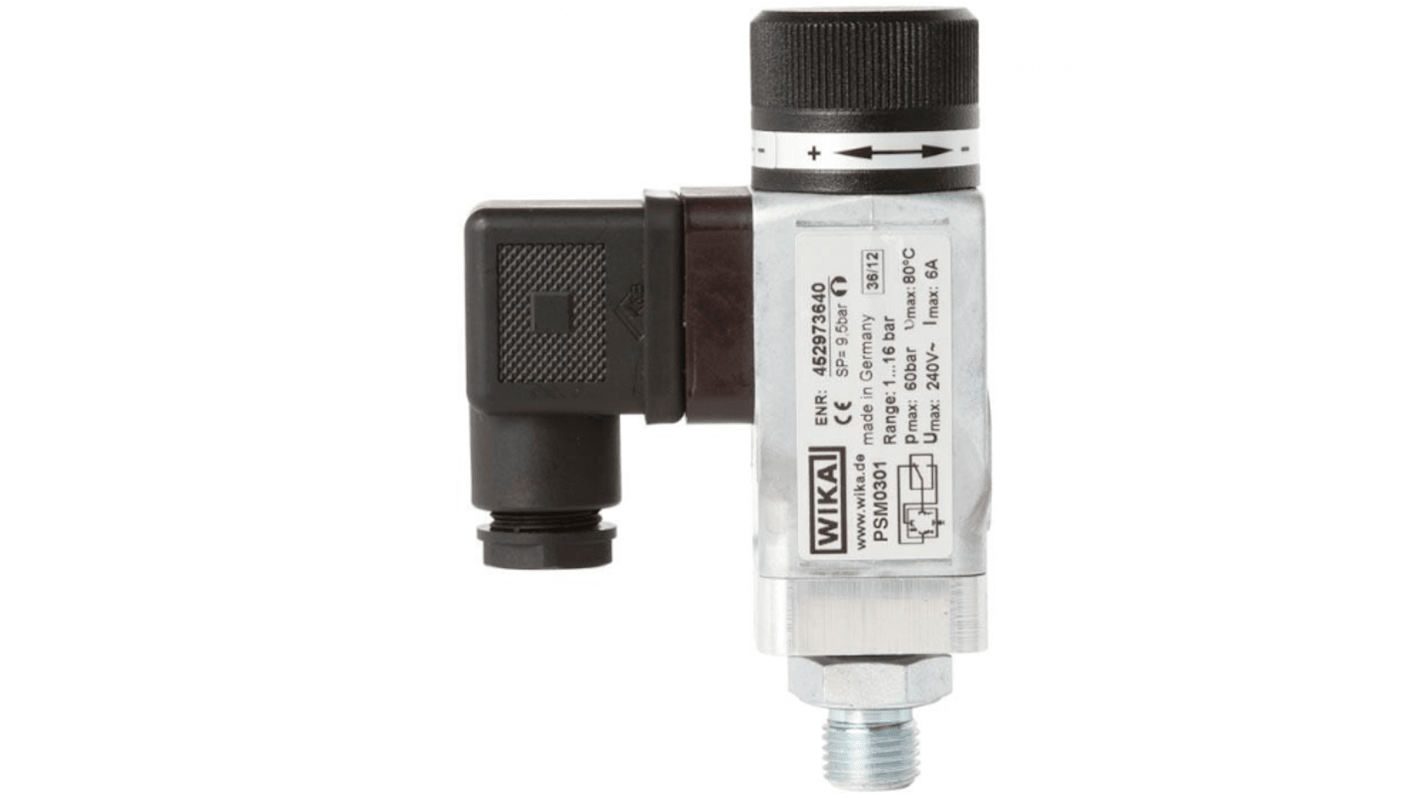 48739456 | WIKA PSM03 Series Pressure Sensor, 0.5bar Min, 8bar Max ...
