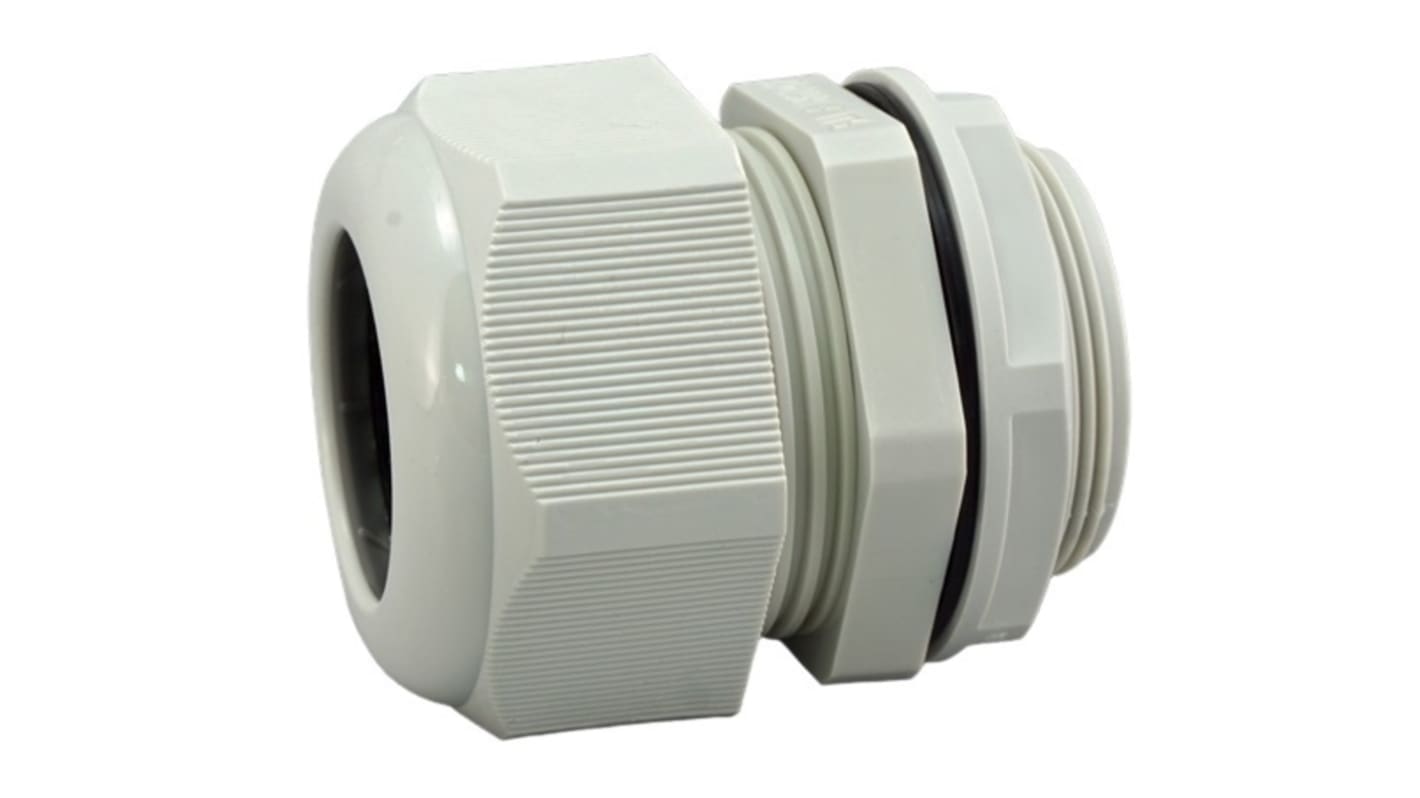RS PRO Grey Nylon Cable Gland, M20 Thread, 10mm Min, 14mm Max, IP68 | RS