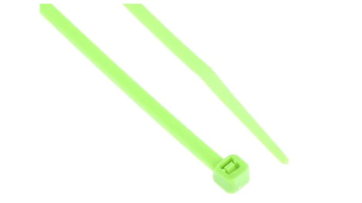 RS PRO Cable Tie, 203mm x 3.6 mm, Green Nylon, Pk-250 | RS