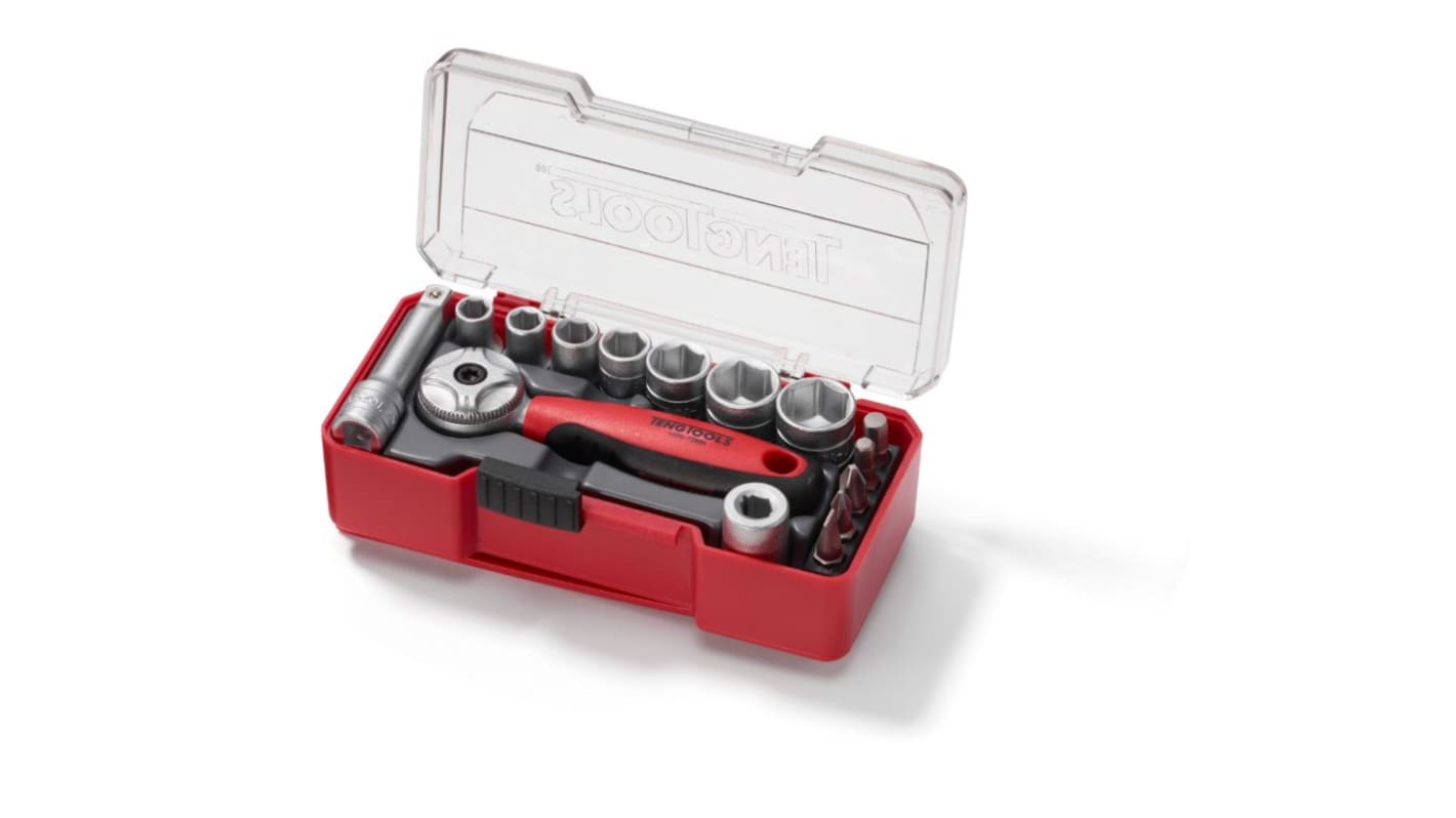 TJ1415 | Teng Tools 15-Piece Metric 1/4 in Standard Socket/Bit Set with ...