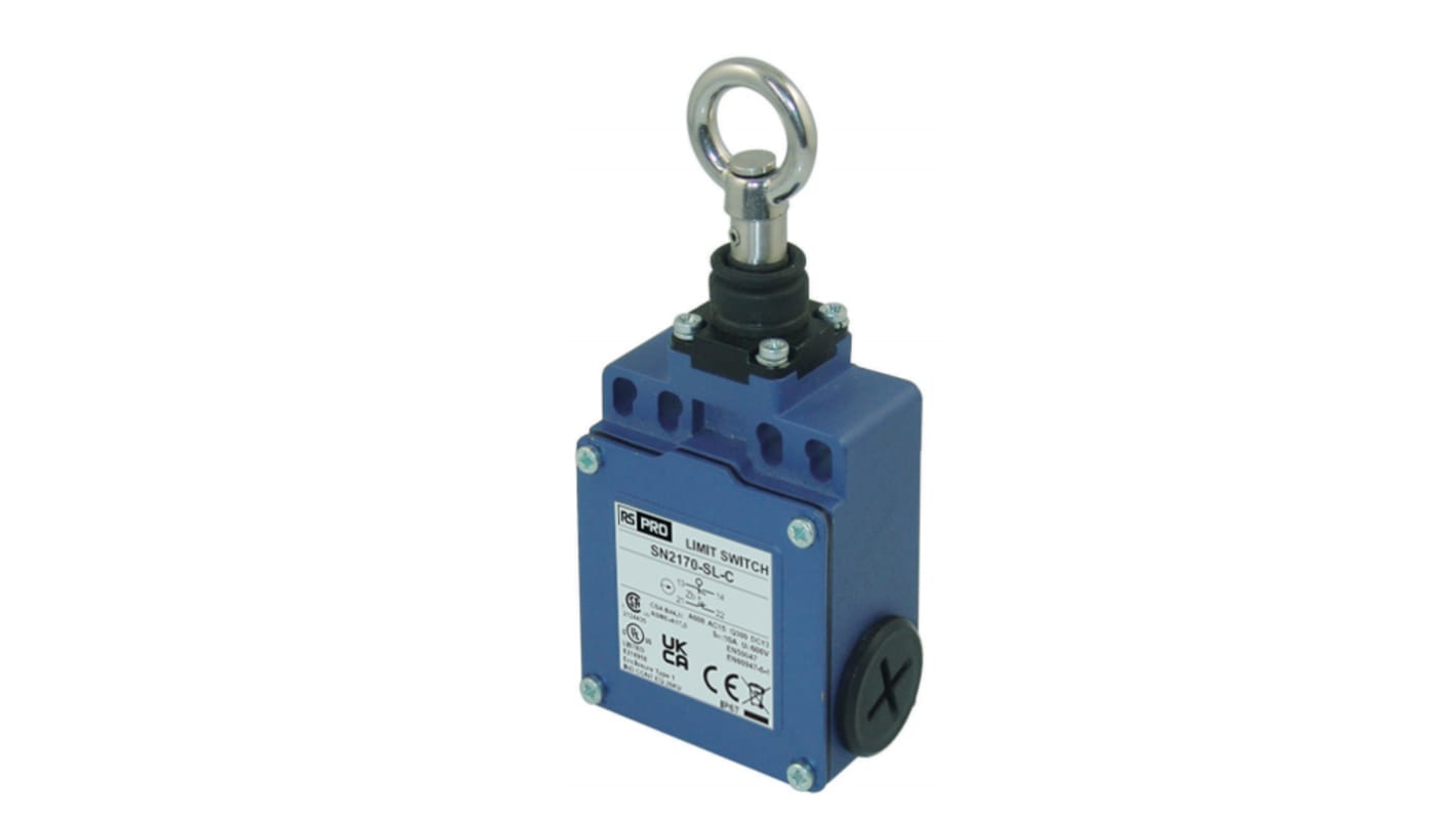 RS PRO Cable Pull Limit Switch, 1NC/1NO, IP67, SPDT, Zinc Housing, 600V ...