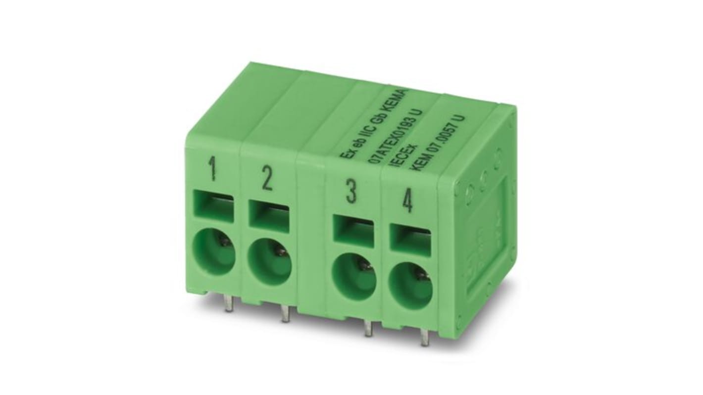 1034484 | Borne para PCB Hembra Phoenix Contact de 4 vías , paso 5mm ...