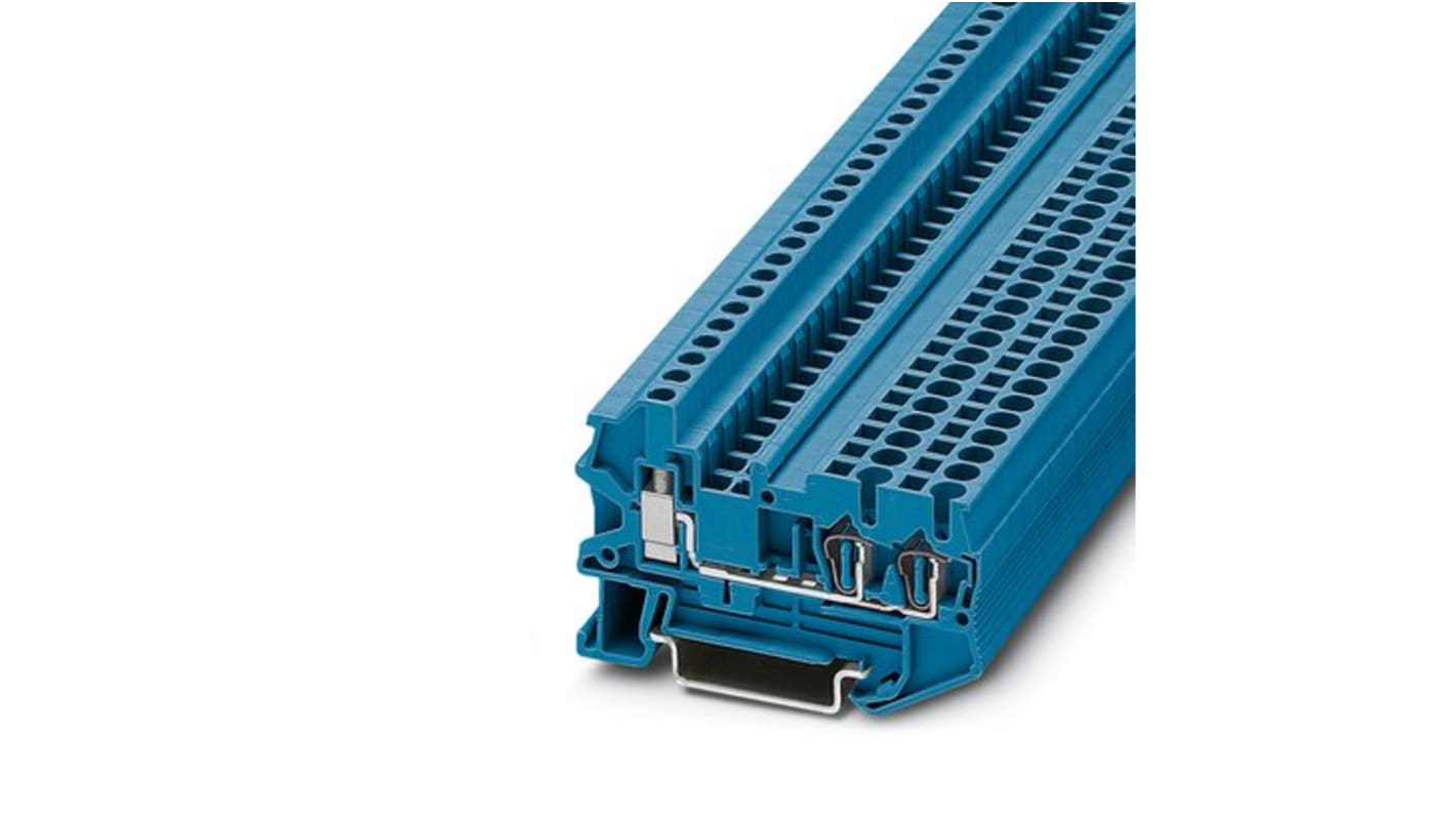 3033029 | STU 2.5-TWIN BU Series Blue Feed Through Terminal Block, 2 ...