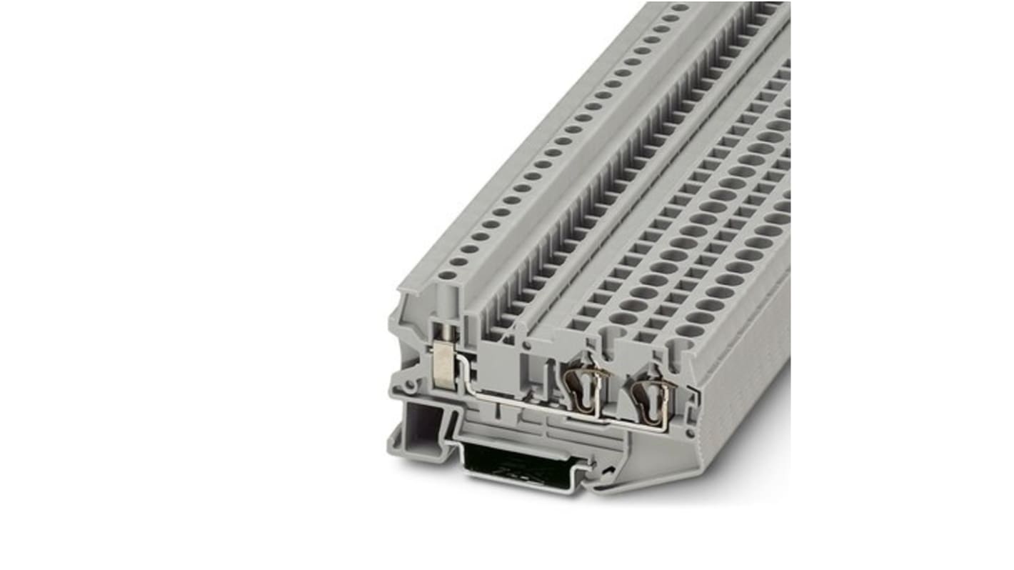 3033058 | STU 4-TWIN Series Grey Feed Through Terminal Block, 4mm², 1 ...