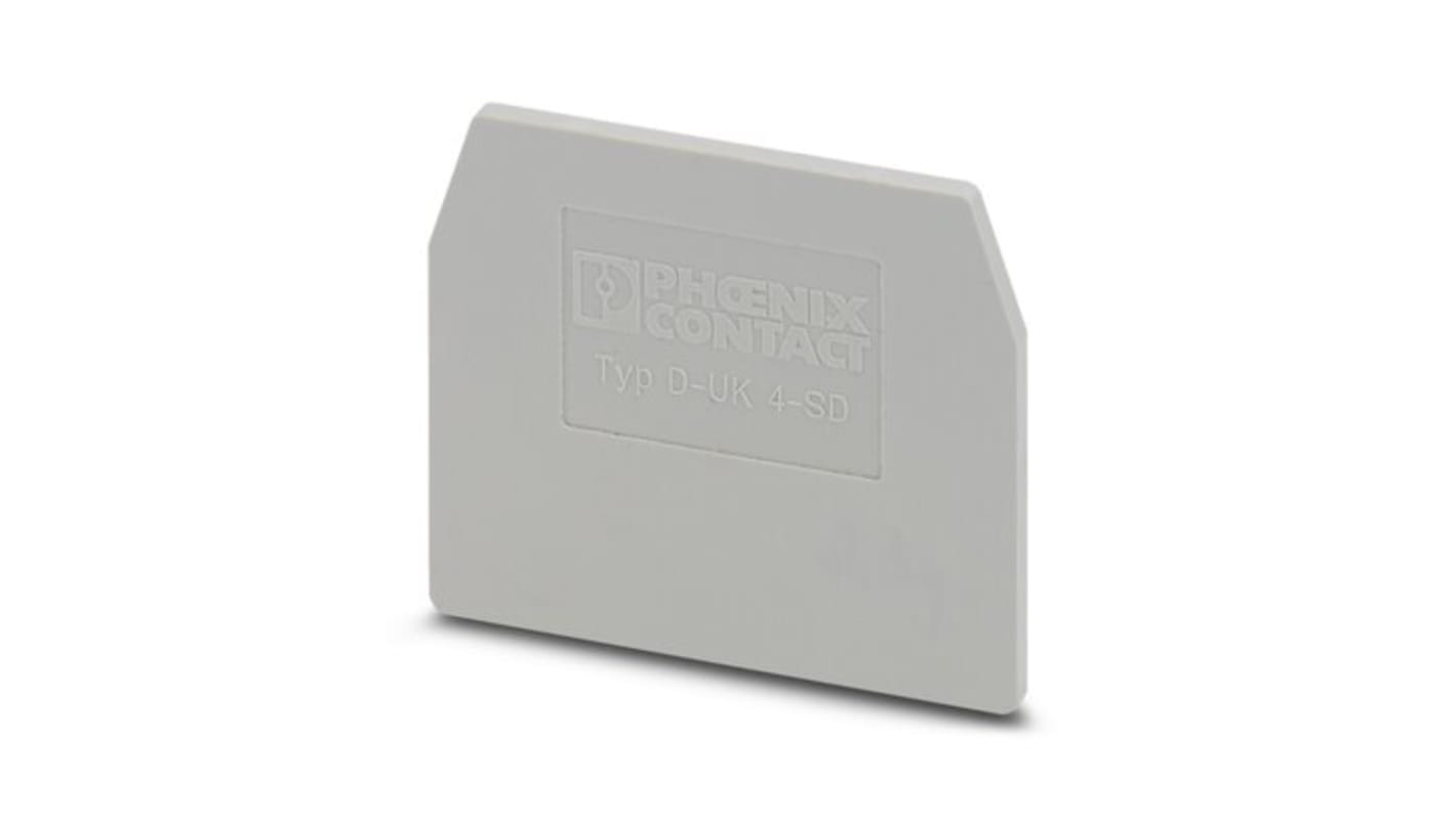 3246862 | Phoenix Contact D-UK 4-SD Series End Cover for Use with DIN ...