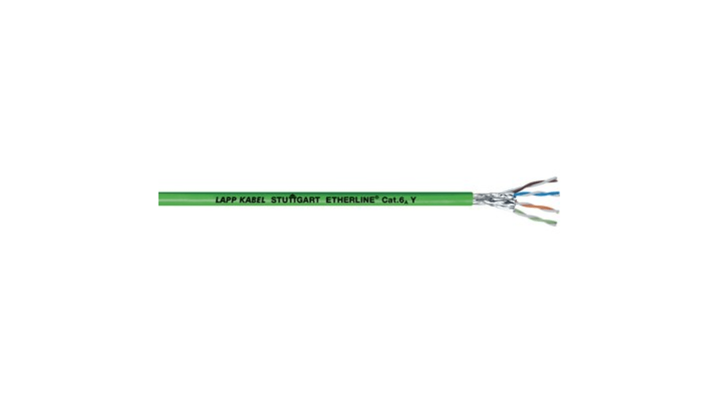 2170464 | Lapp Cat6a Ethernet Cable, Tinned Copper Braid, Green, 100m | RS