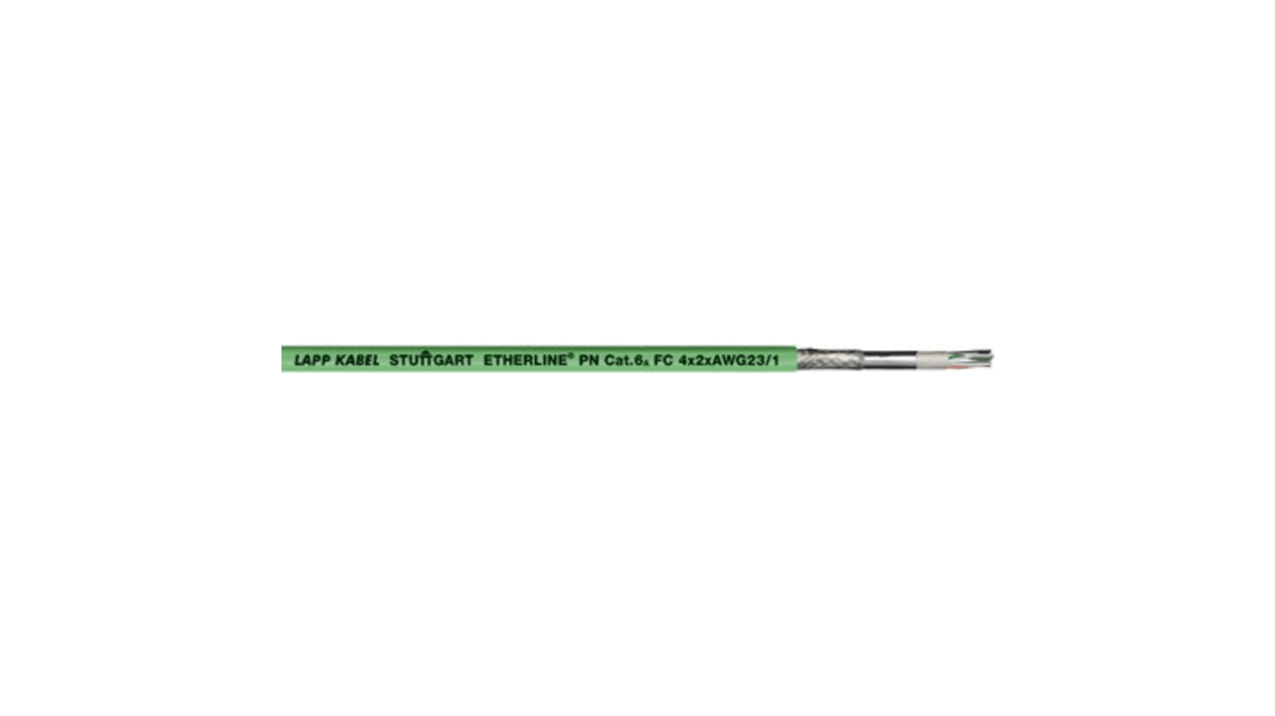 2170585 | Lapp Cat6a Ethernet Cable, Tinned Copper Braid, Green, 100m | RS