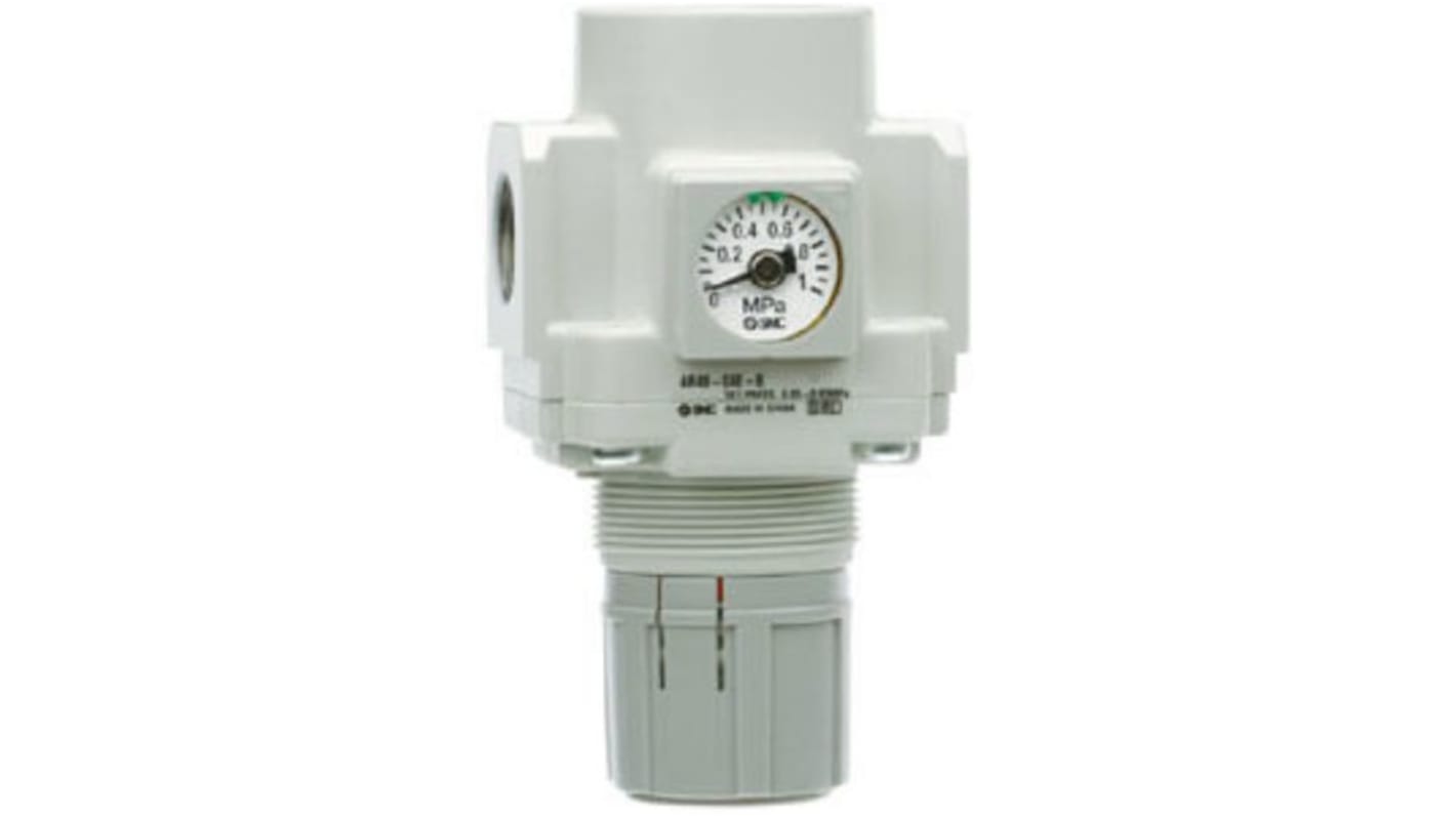 AR25-F02E-B | SMC G 1/4 Pneumatic Regulator - 0.05MPa to 0.85MPa, 1/4 in, 1Mpa max. input, AR25 ...