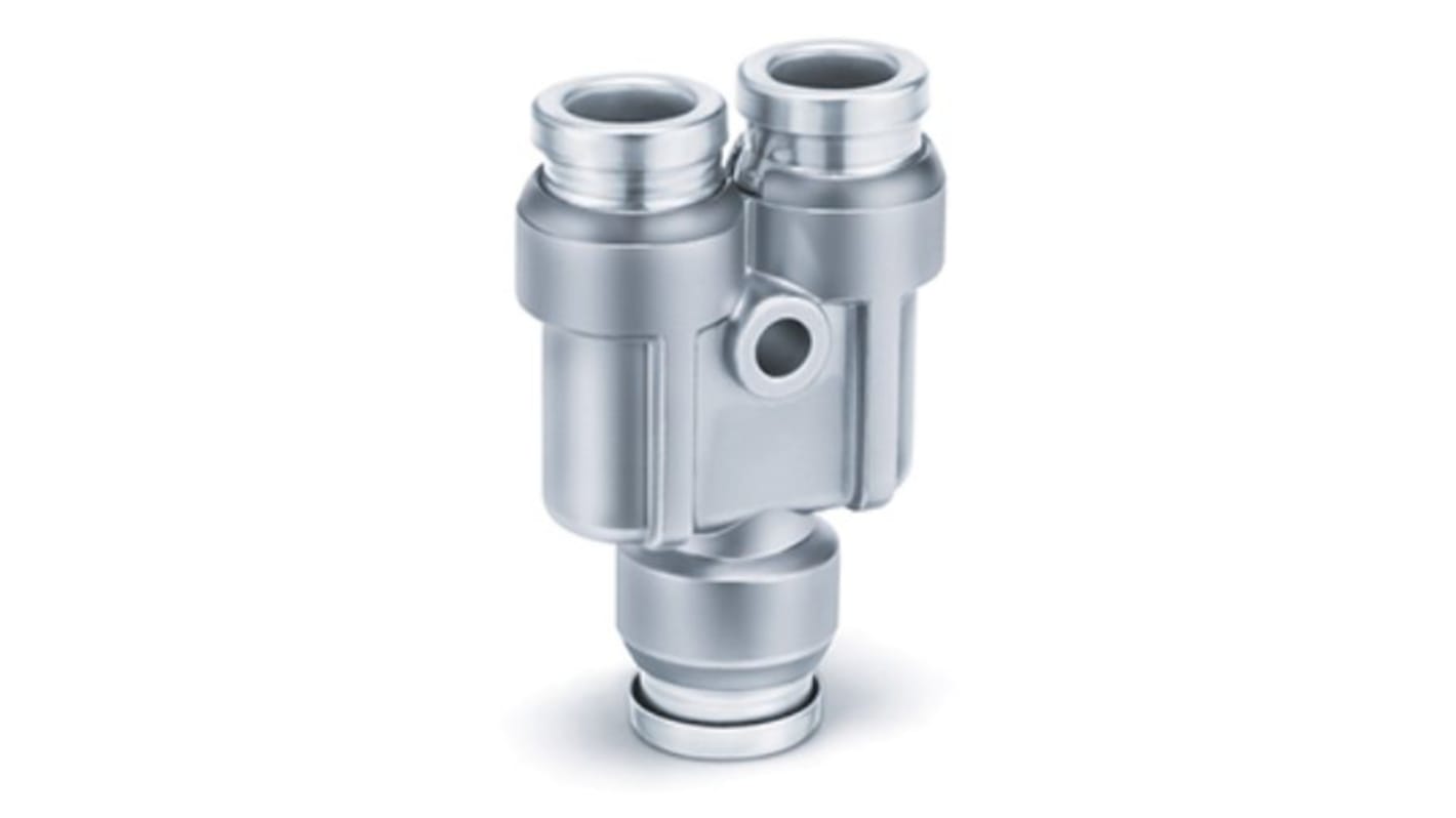 SMC KQB2 Series Union Y, Push In 6 mm to Push In 6 mm, Tube-to-Tube Connection Style, KQB2U06-00 ...