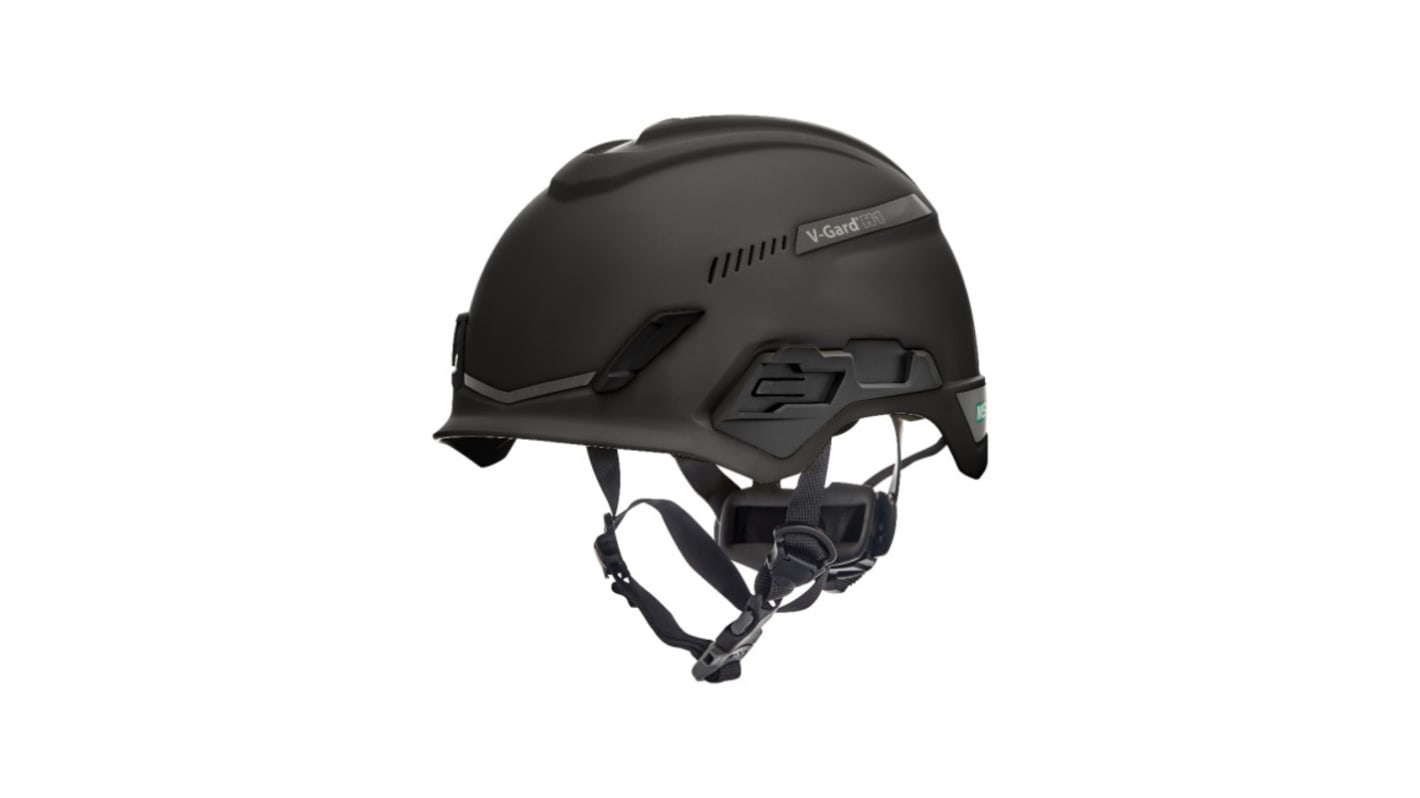 10194790 | MSA Safety V-Gard H1 Black Safety Helmet with Chin Strap ...