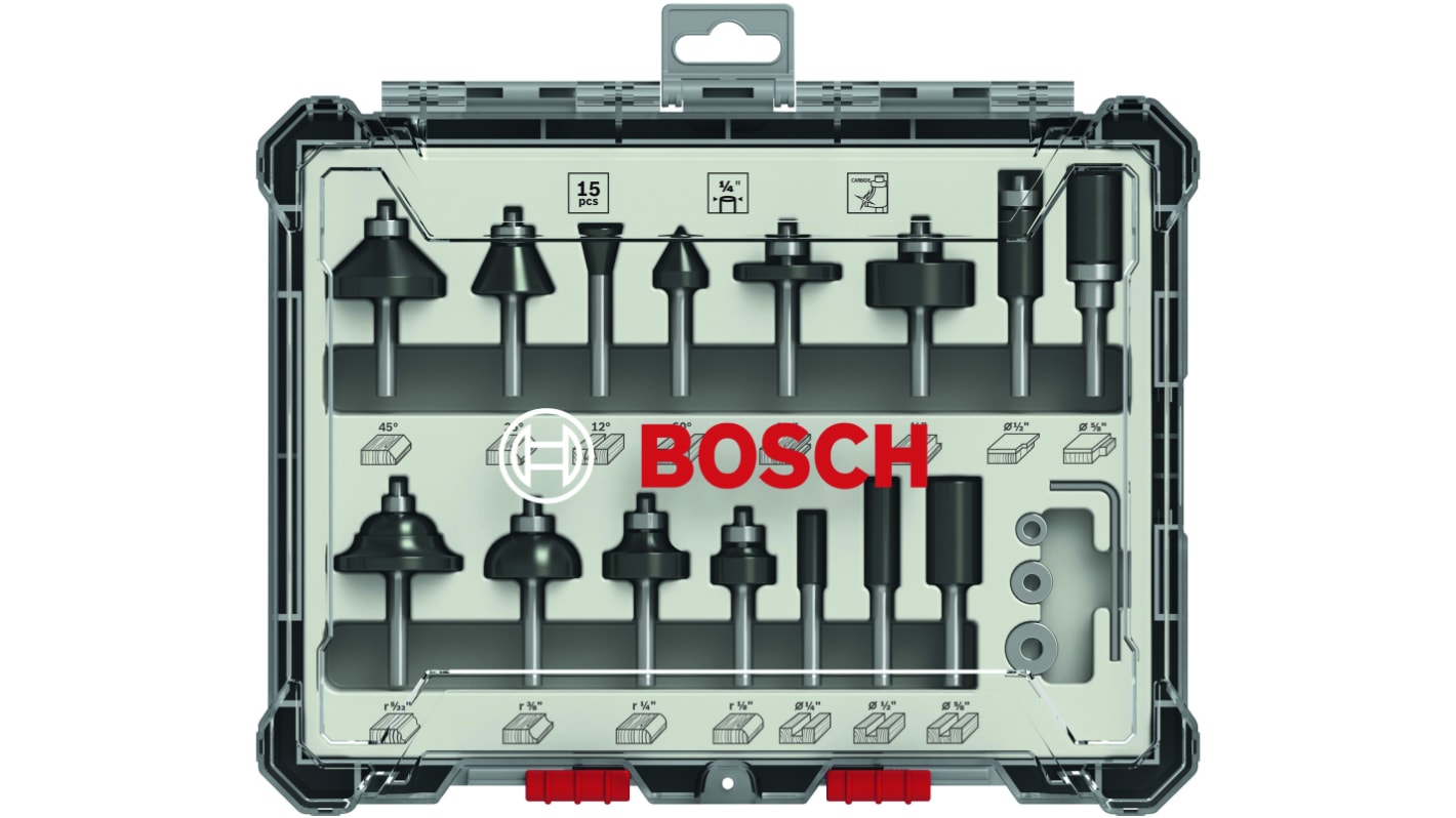 2607017473 | Bosch 15 piece Router Bit Set | RS