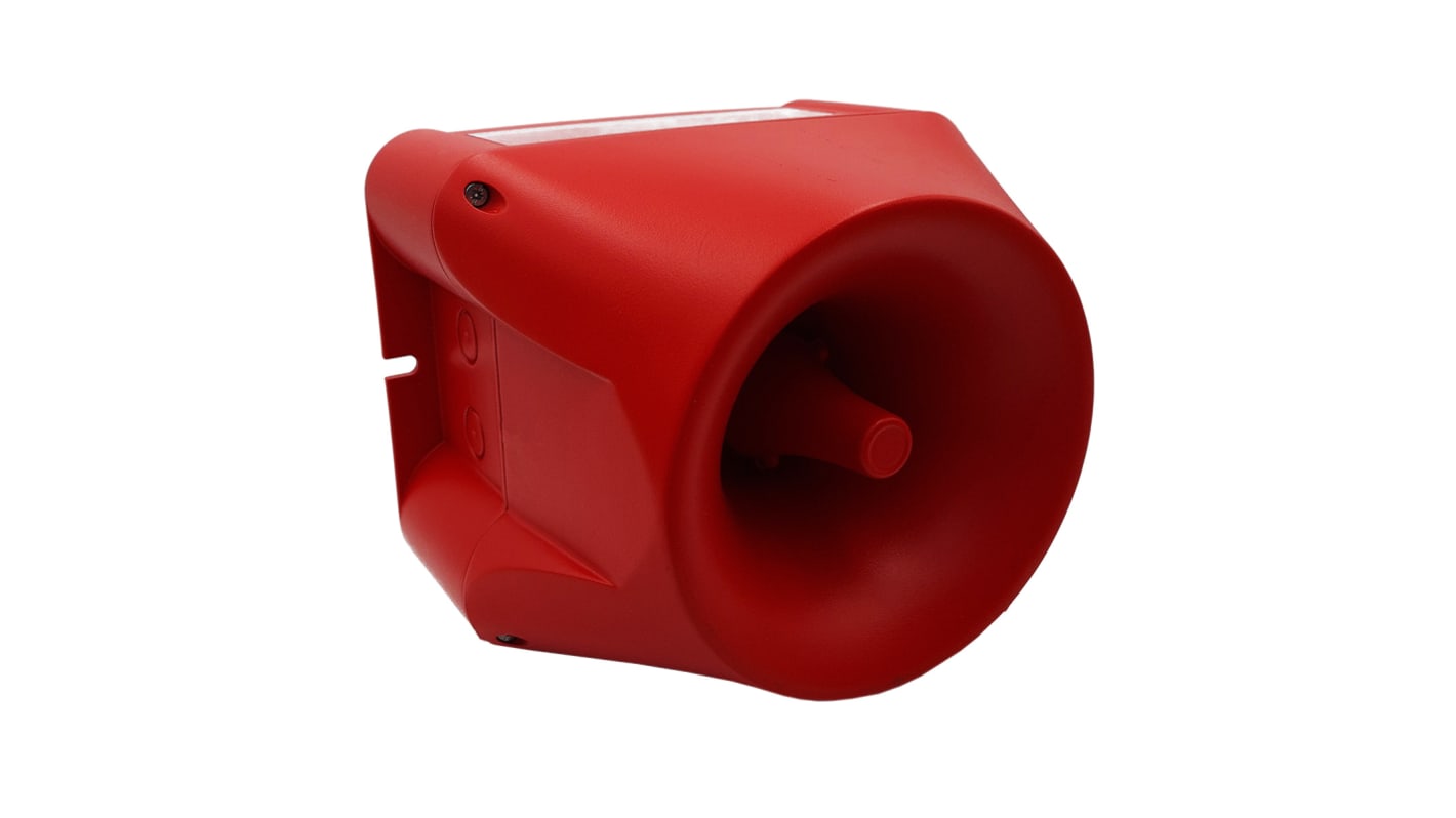 RS PRO Screw Mount Electronic Sounder, 110 → 230 V ac, 120dB at 1 m, IP66, IP69K, AC/DC, 62-Tone ...