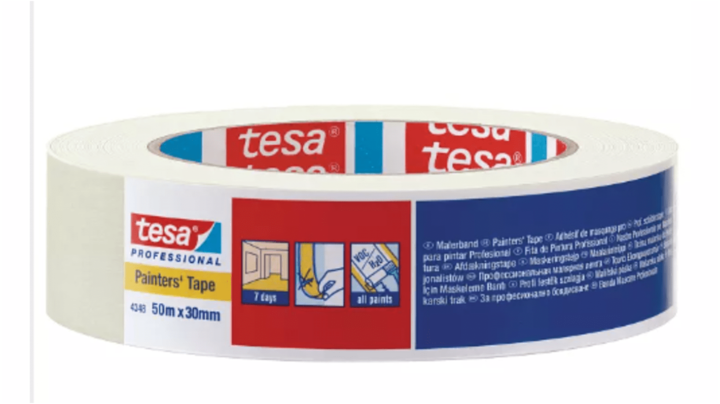 04348-00019-03 | Tesa 4348 White Masking Tape 50mm x 50m | RS