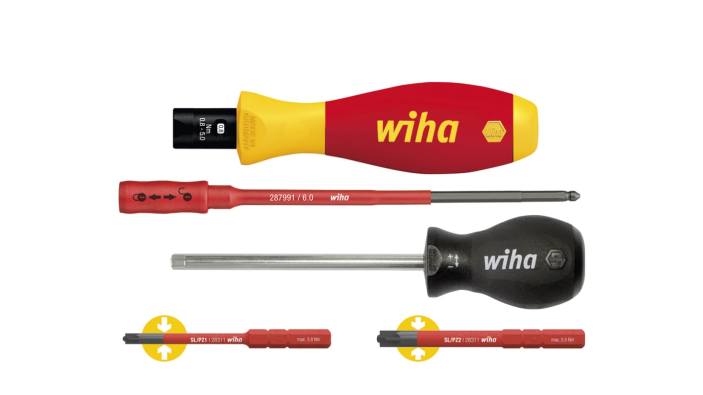 38074 | Wiha Adjustable Pozidriv Torque Screwdriver, 0.8 → 5.0Nm, SL ...